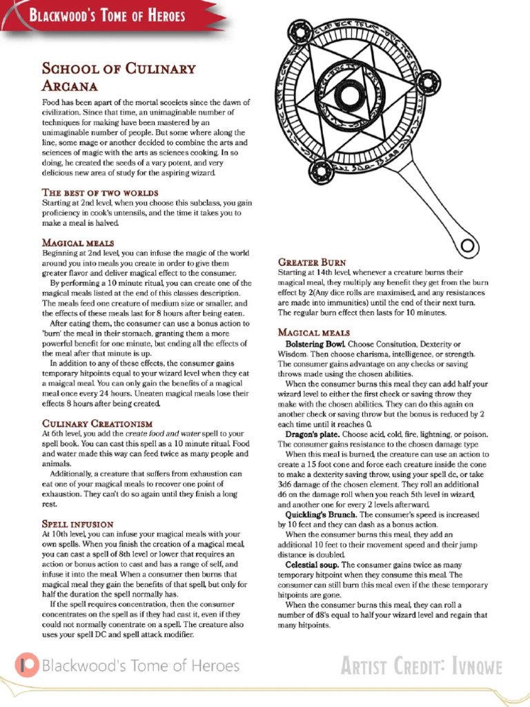 School of Culinary Arcana | PDF