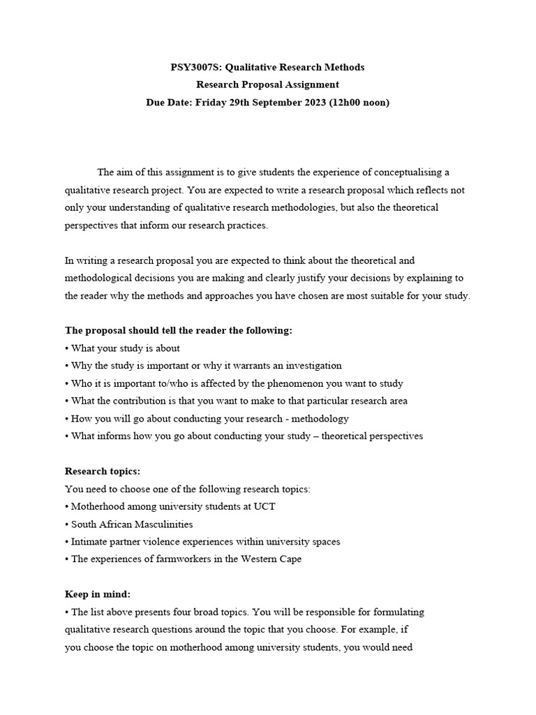 Qualitative Assignment 2023 | PDF | Methodology | Science