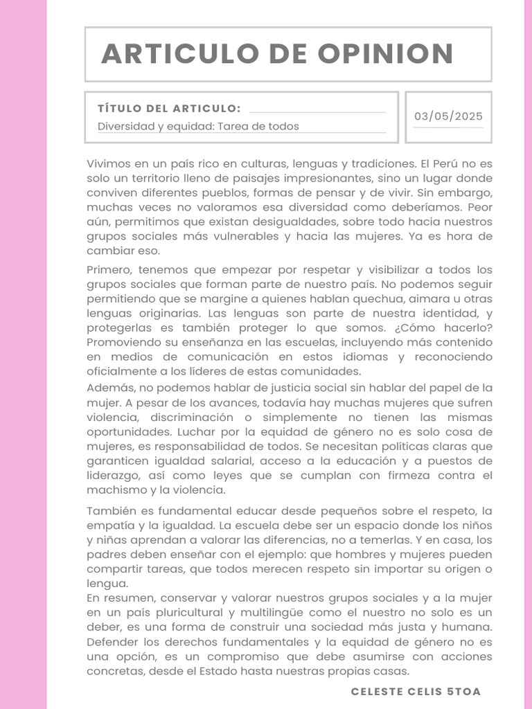 Documento A4 Informe de Proyecto Resumen Sencillo Simple Blanco y Rosa ...