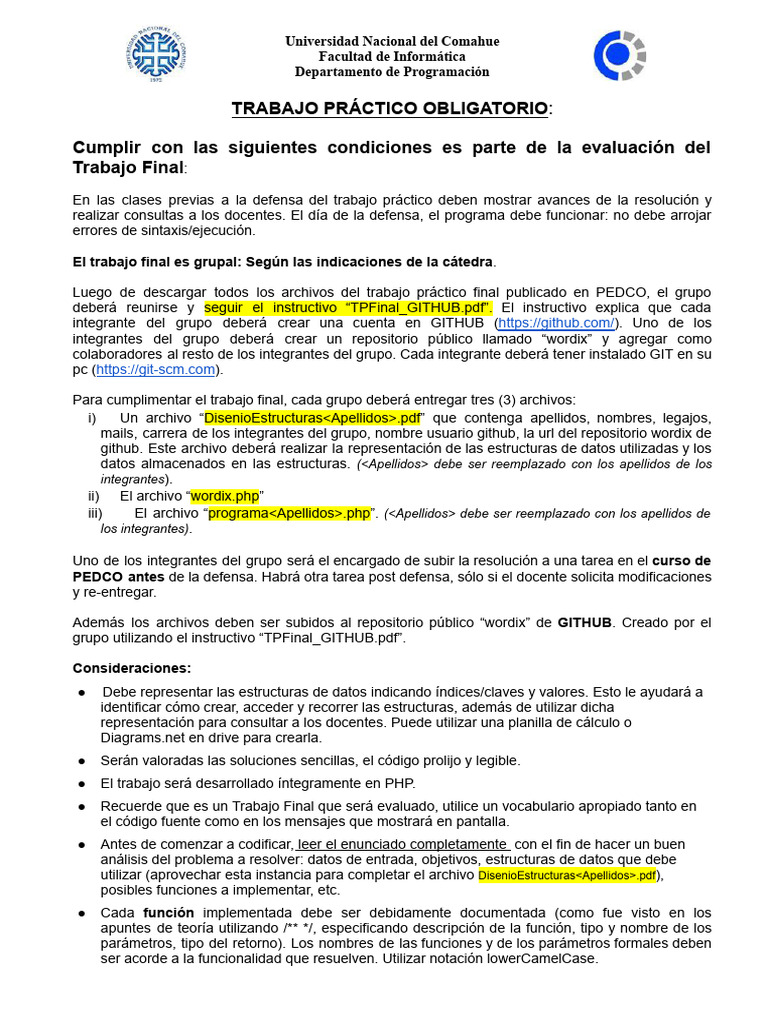 Enunciado Wordix | PDF | Archivo de computadora | Lenguaje de programación