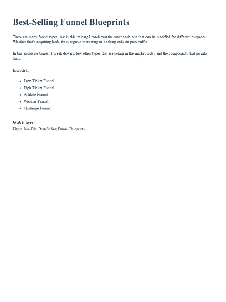 4-Best Selling Funnel Blueprints | PDF