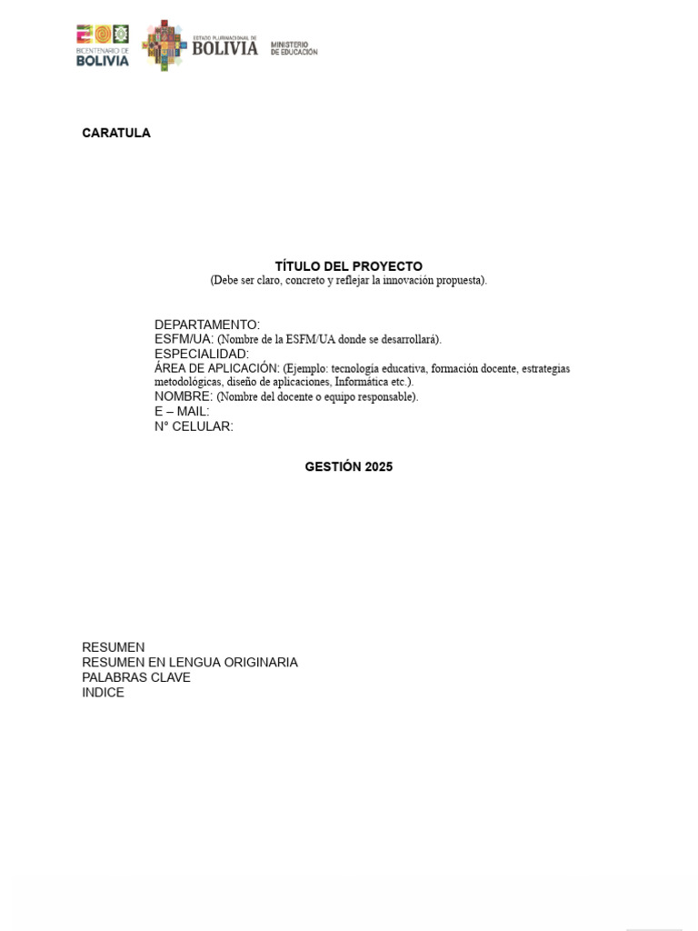 Esquema de Proyectos EDUCA INNOVA | PDF