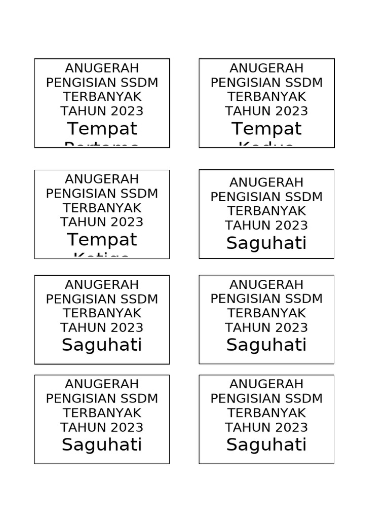 Tagging Hadiah Apresiasi | PDF