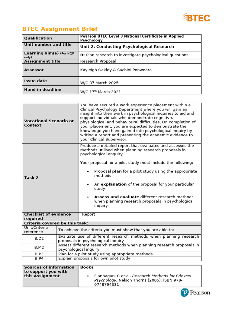 Unit 2 Assignment Brief Task 2 2025 | PDF | Psychology | Learning