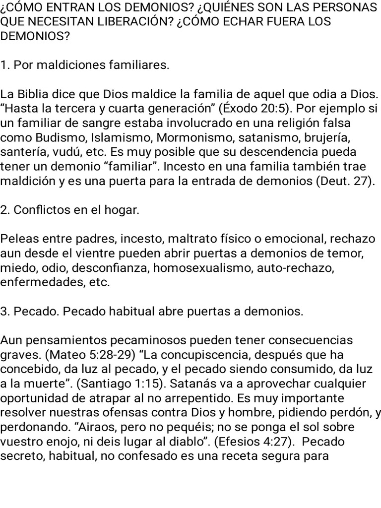 Cómo Entran Los Demonios ¿Quiénes Son Las Personas Que Necesitan ...
