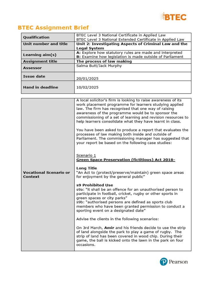 Btec Assignment Task 1 2025 | PDF | Statutory Interpretation | Justice