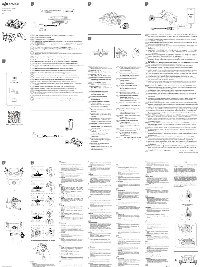 DJI Avata 2 Quick Start Guide v1.0 (Fly More Combo) | PDF