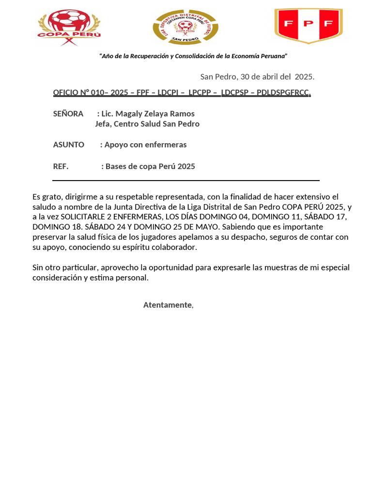 Oficio Posta MEDICA | PDF