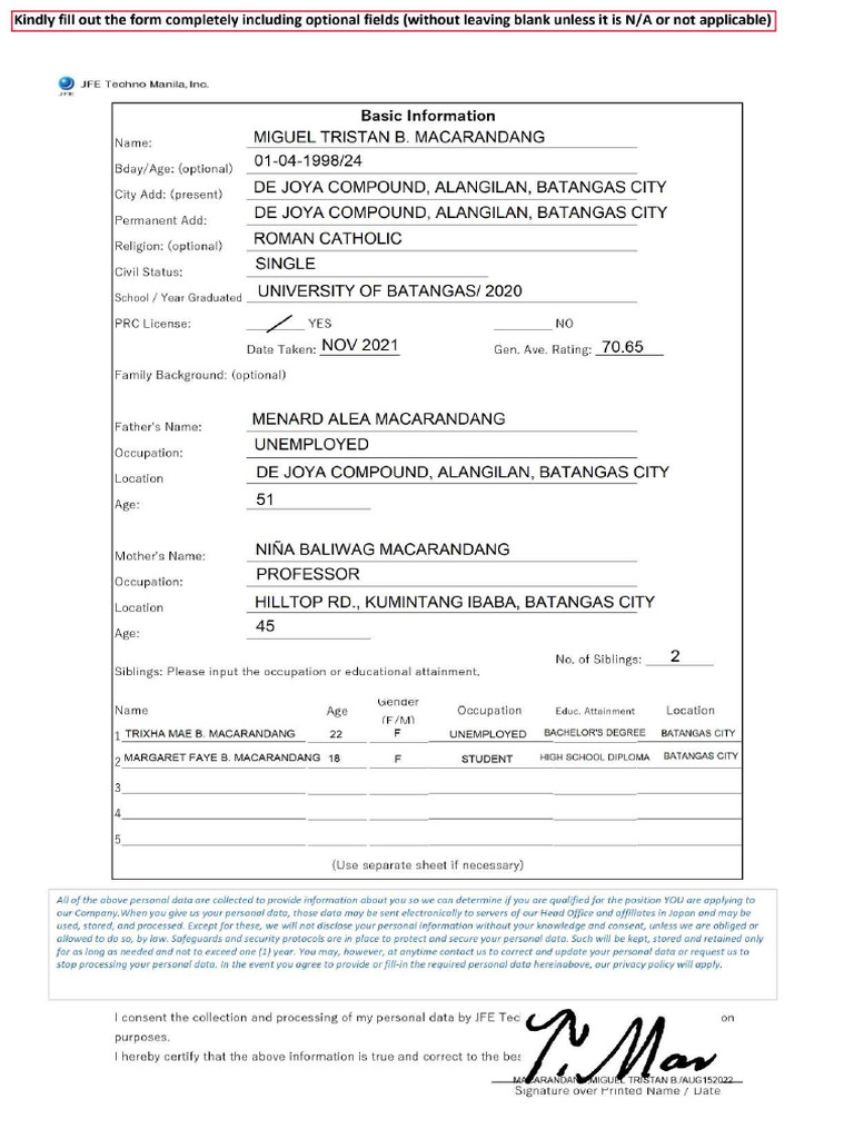 JFETM - Basic Information Sheet | PDF