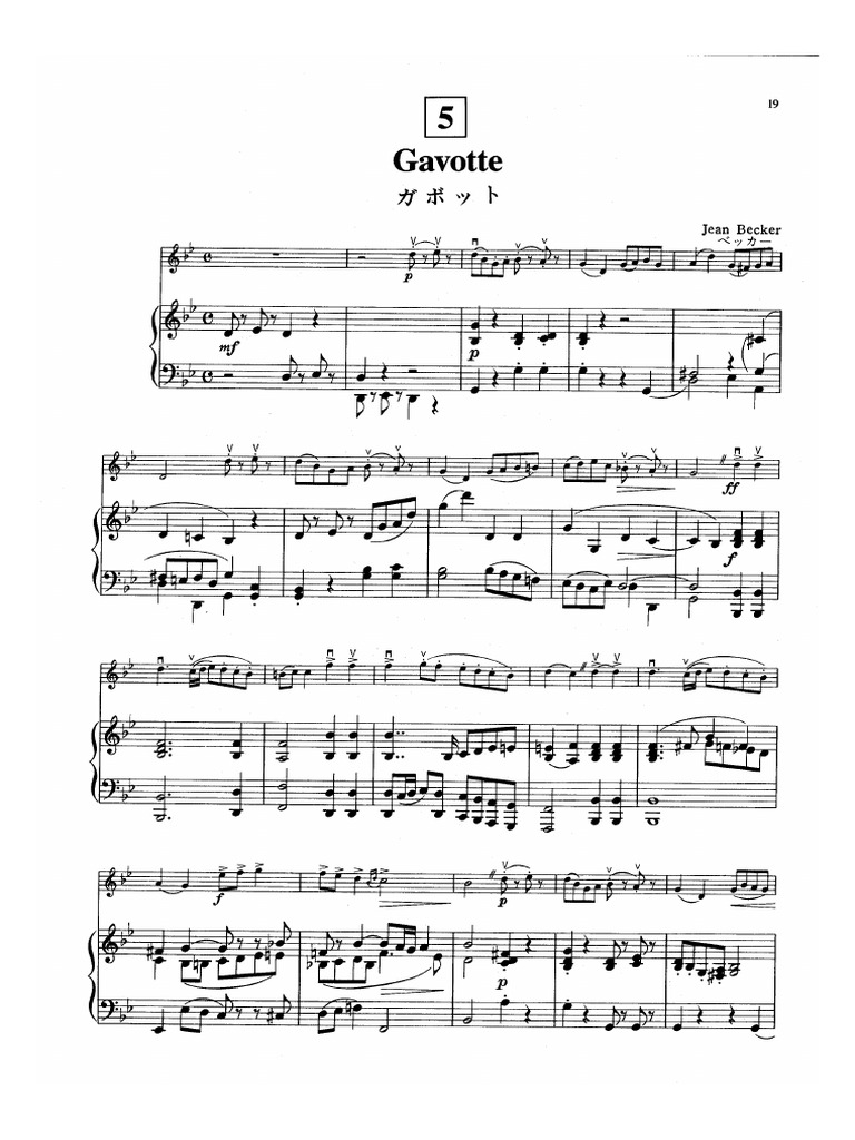 Gavotte Jean Becker Suzuki Vol 3 | PDF