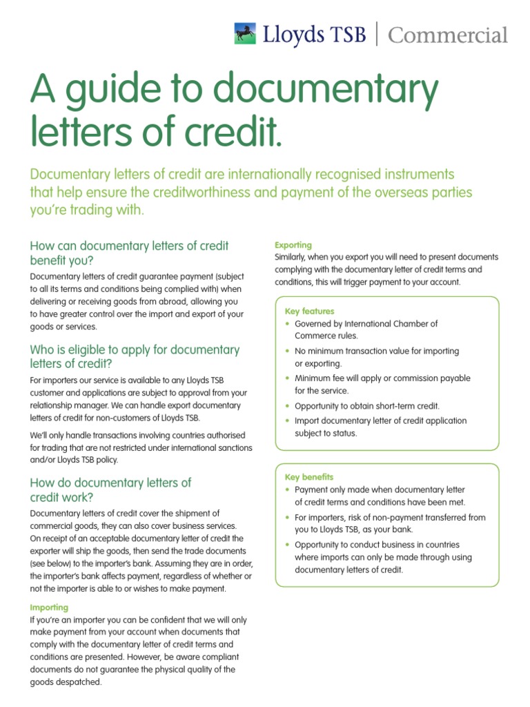 A Guide to Documentary Letters of Credit Documentary Letters Of | Letter Of Credit | Credit ...