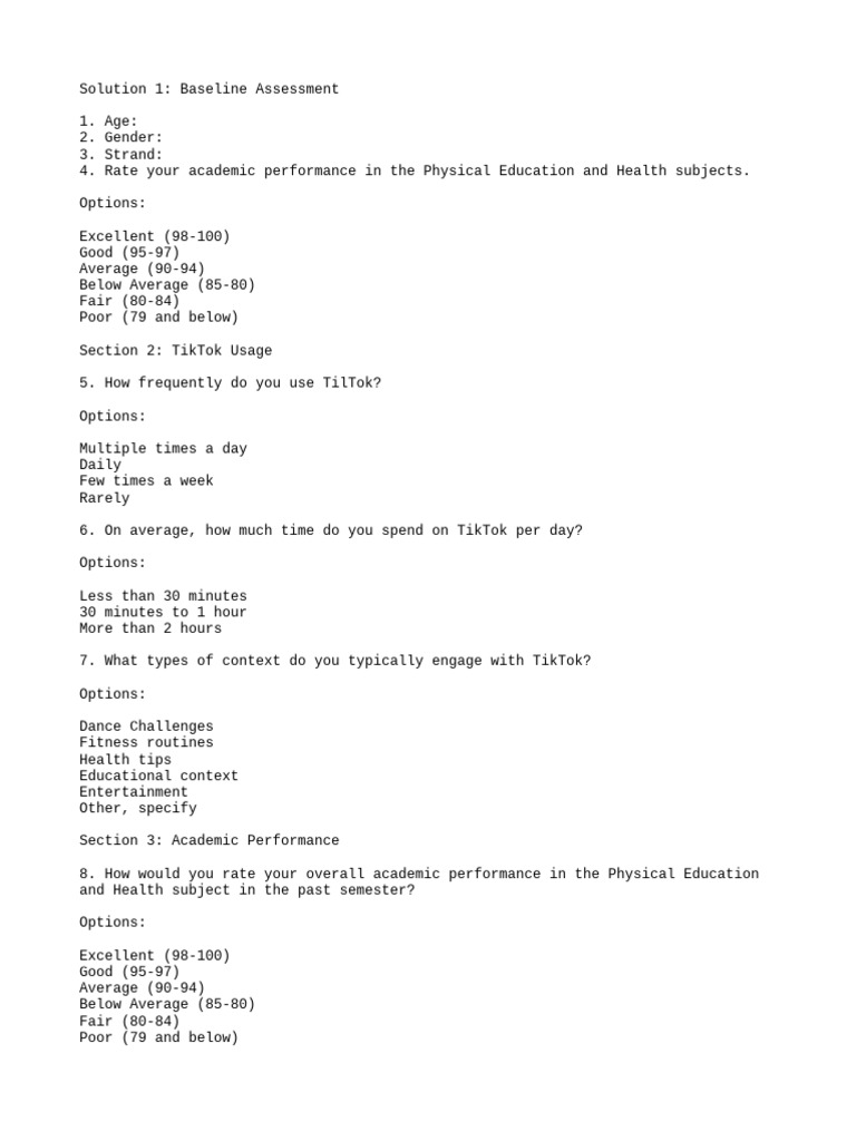 Questionnaire For Quantitative Research Ex | PDF