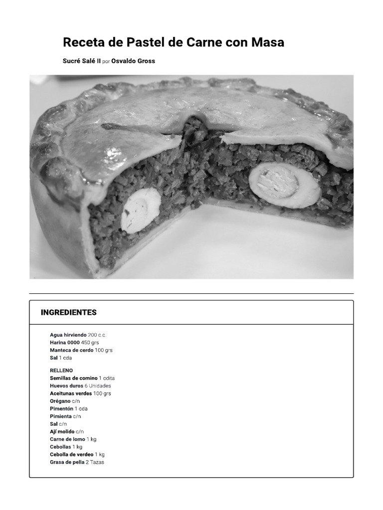 Pastel de Carne Con Masa | PDF