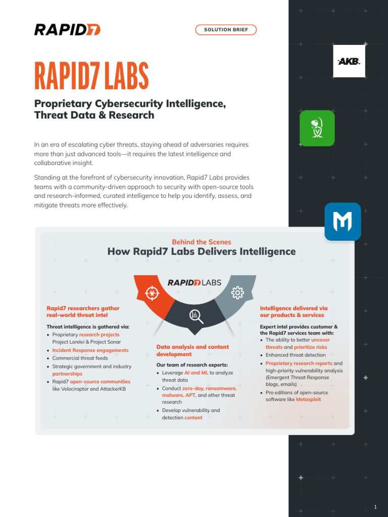 Rapid7 Labs Research Solution Brief | PDF | Computer Security | Security