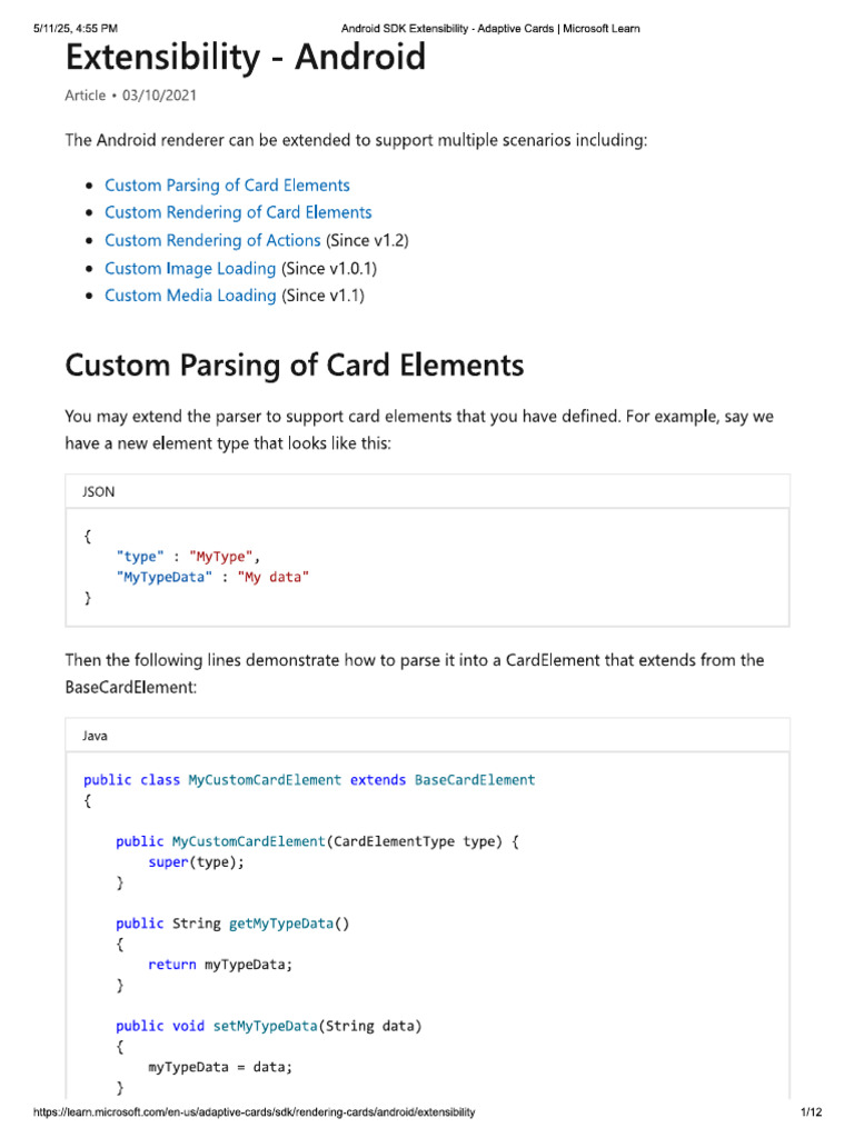 Extensibility - Android | PDF