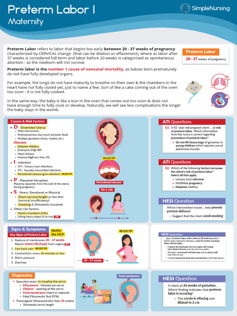 1 - Preterm Labor Causes & Signs | PDF | Childbirth | Preterm Birth