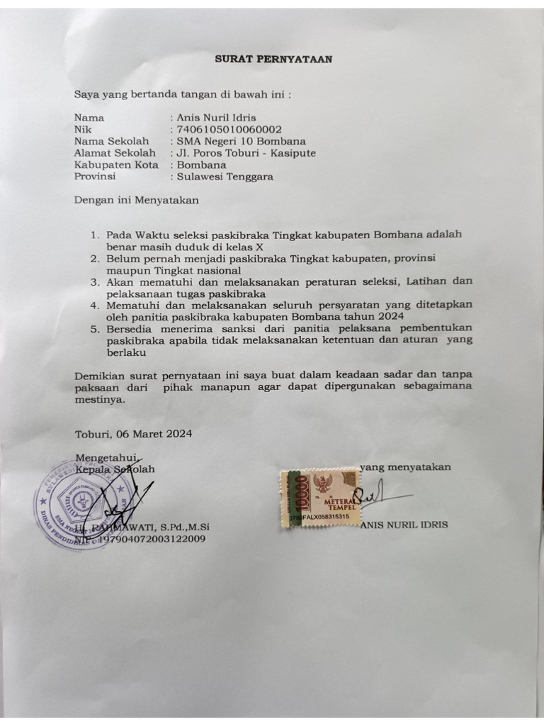 pernyataan anis | PDF