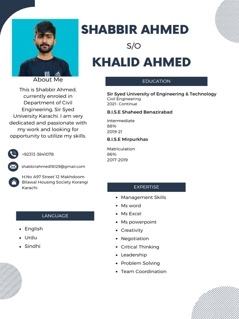 Shabbir Ahmed's Civil Engineering Profile | PDF