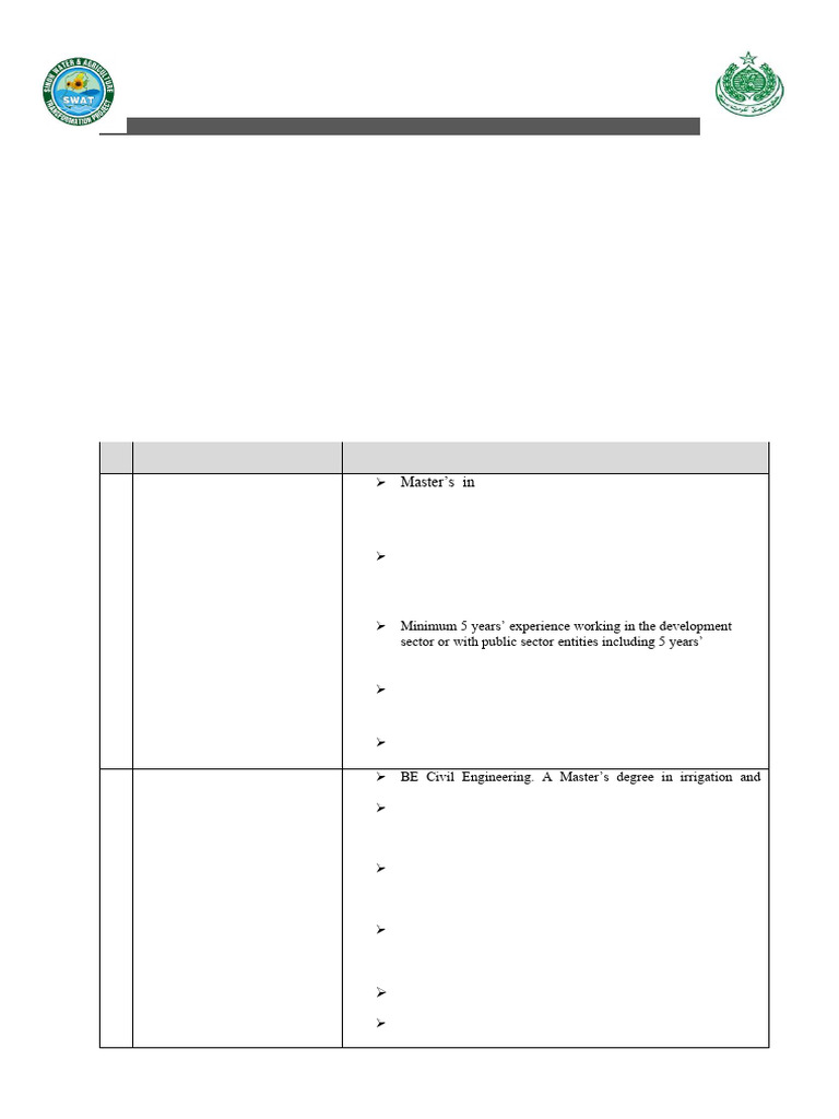 Sindh Water & Agriculture Project EOI | PDF | Engineering | Civil ...