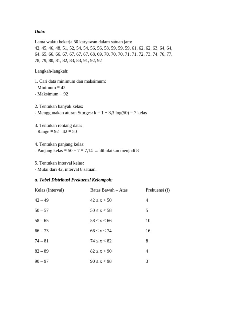 Jawaban_Soal2_Distribusi_Frekuensi | PDF
