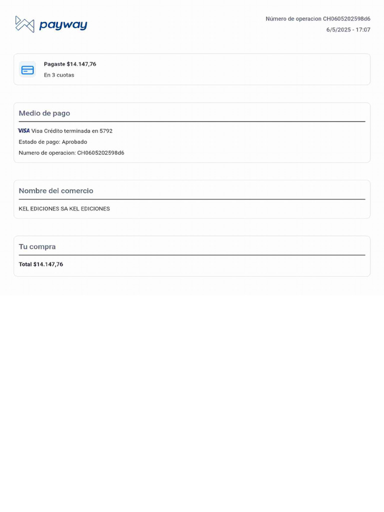 Comprobante Payway | PDF