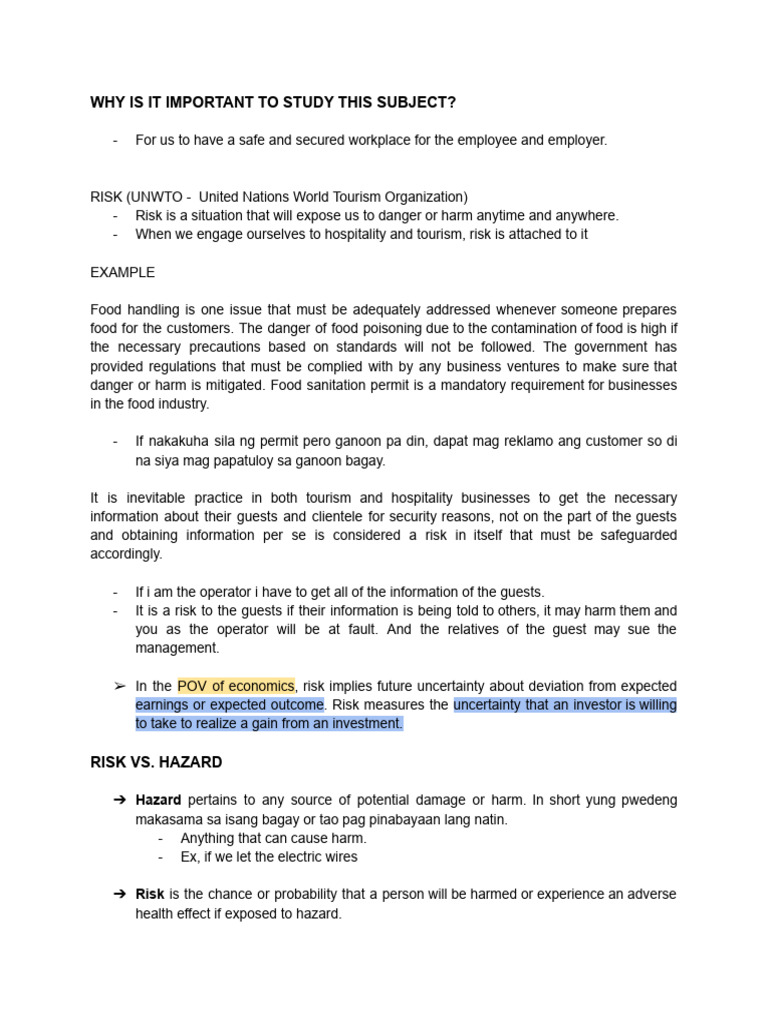 C Thc2 Prelim Lecture | PDF | Risk | Hazards