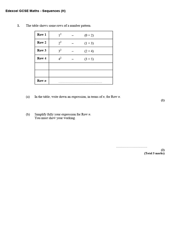 GCSE Maths: Sequences and Patterns | PDF | Numbers | Mathematics