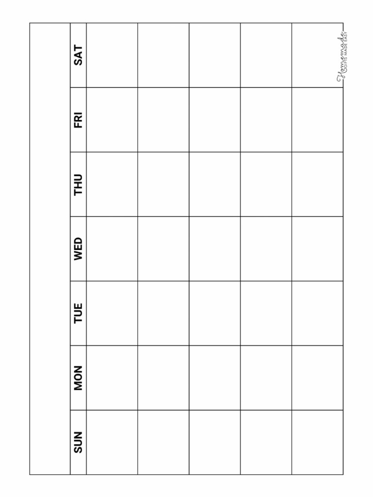 Blank Calendar Simple 5 Rows | PDF