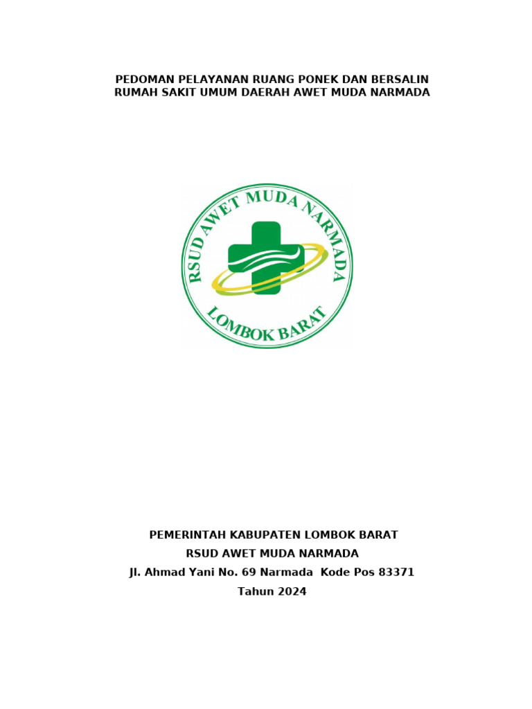 Pedoman Pelayanan Ruang PONEK Dan Bersalin | PDF