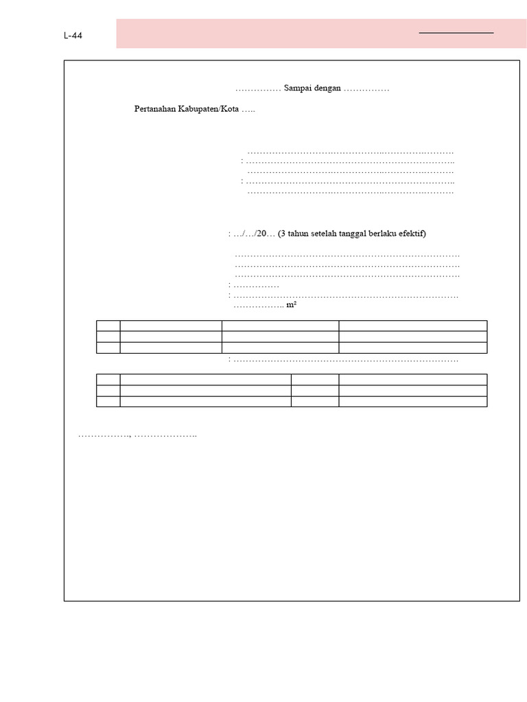 Contoh Formulir Kemajuan Perolehan Tanah | PDF