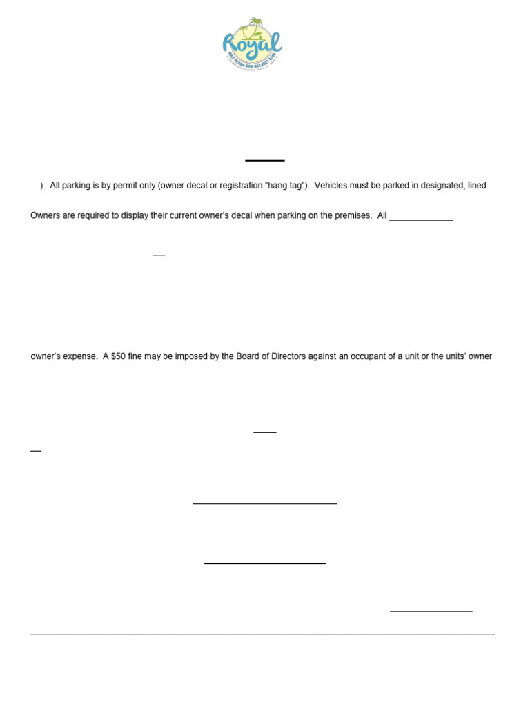 RGB Rules and Regulations - Revised 2018 | PDF | Swimming Pool | Parking