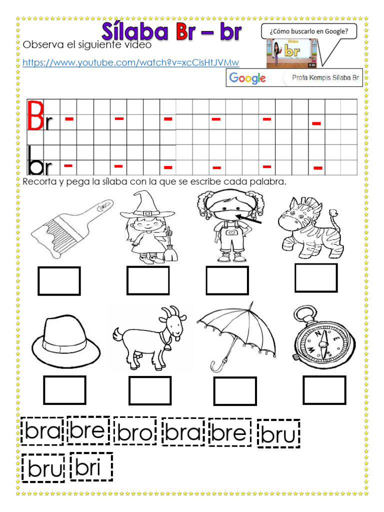 Actividades con sílabas br para niños | PDF