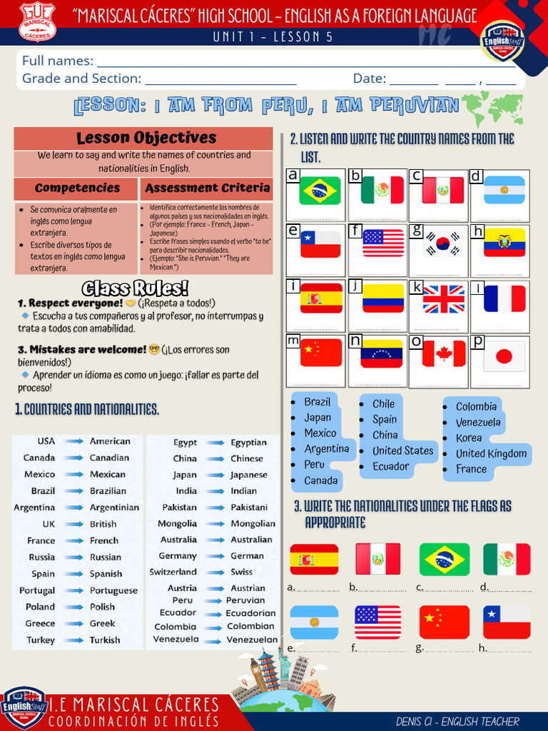Unit 1 Lesson 5 Practice | PDF | Ecuador