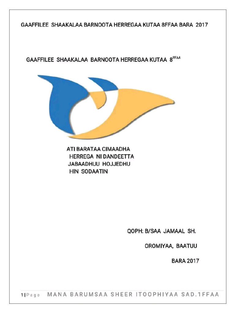 Gaffiiwwan Herrega Kutaa 8 | PDF
