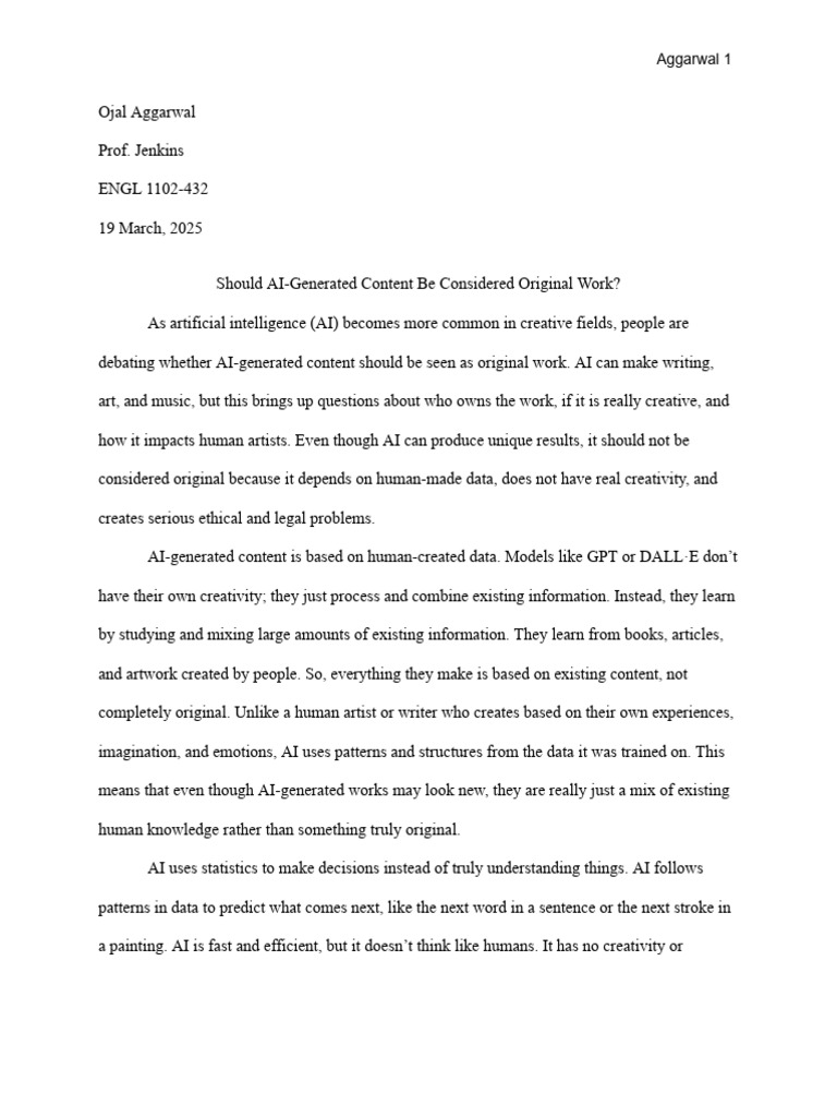 Argumentative Essay | PDF | Artificial Intelligence | Intelligence (AI ...