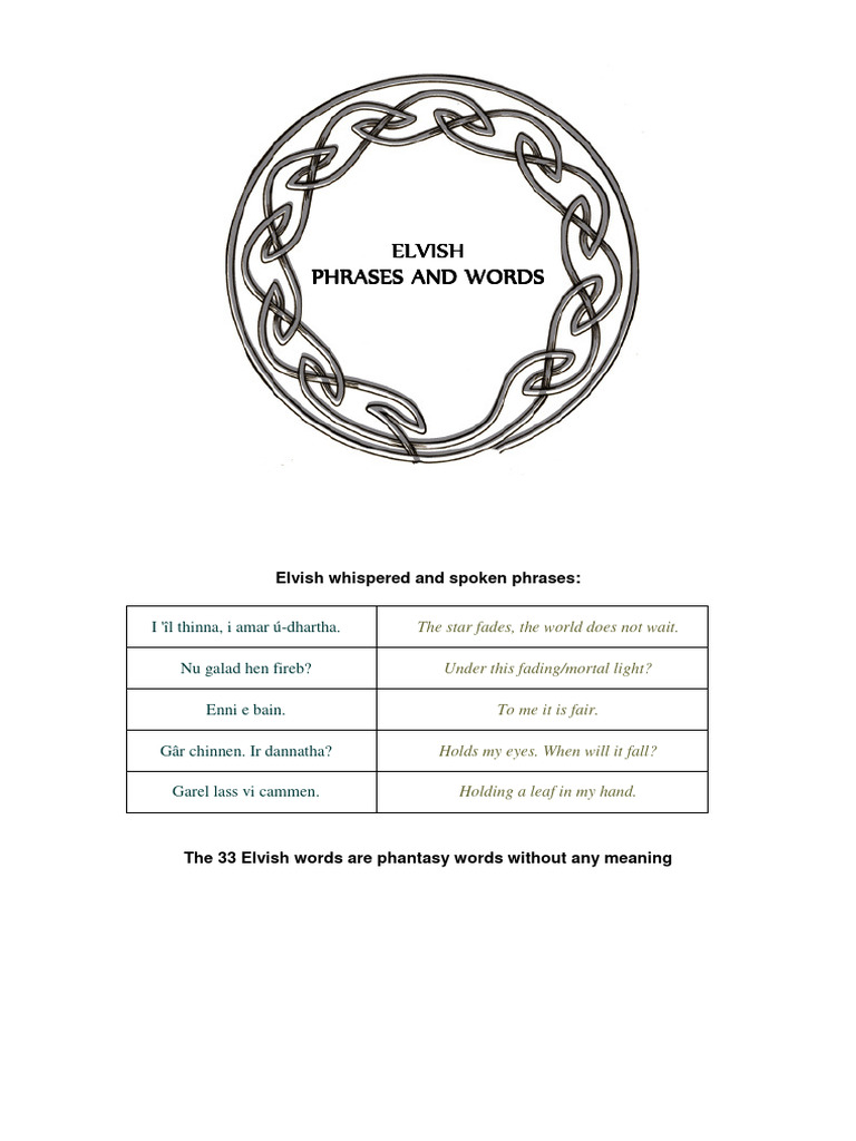 Elvish Phrases | PDF