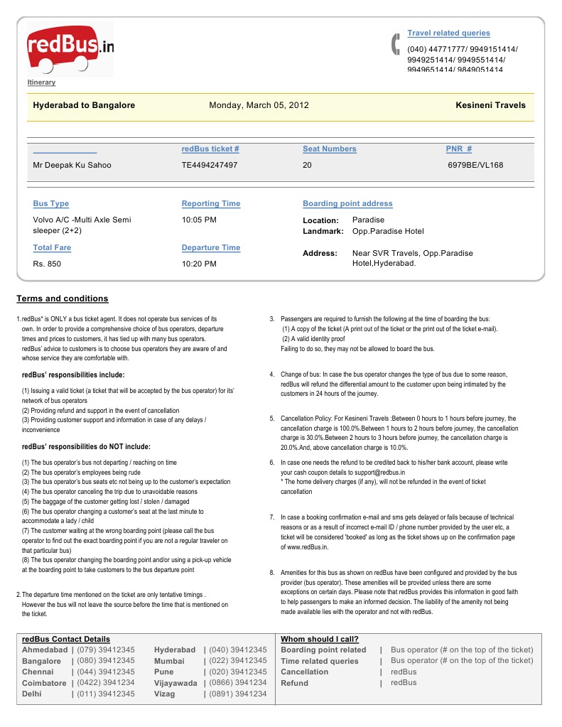 Red Bus Ticket | PDF | Ticket (Admission) | Bus