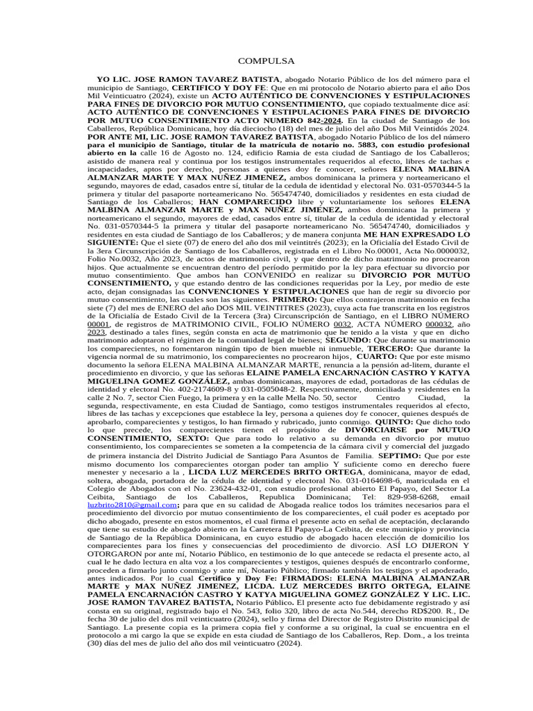 Compulsa Elaine | PDF | Divorcio | Matrimonio