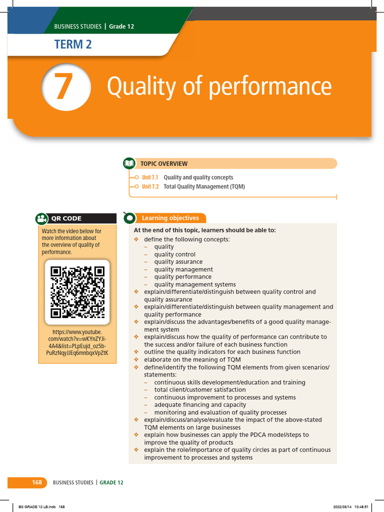 Bs Grade 12 LB - 14 March 4 | PDF | Quality (Business) | Quality Management
