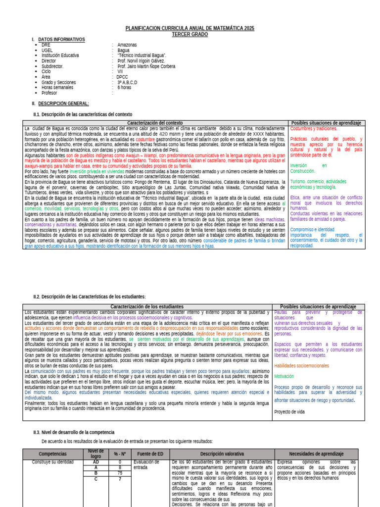 Plan Anual de DPCC | PDF | Evaluación | Aprendizaje