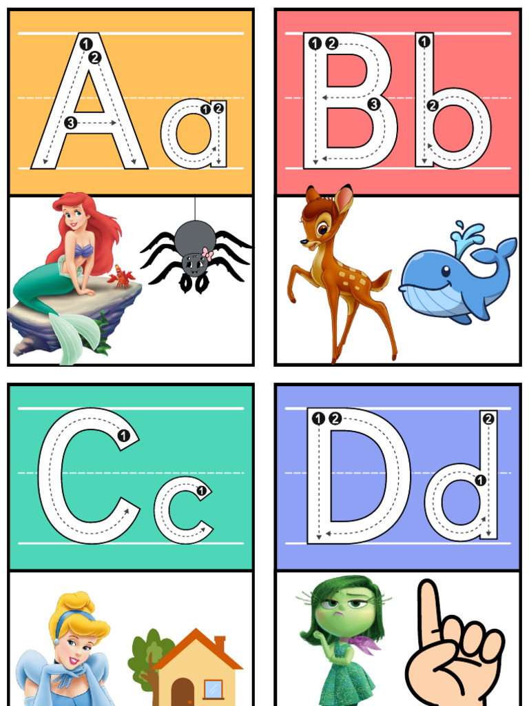 Alphabet Tracing Handwriting Flashcards in Colorful Dotted Style | PDF