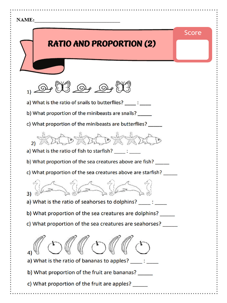 Worksheet 38 - Ratio and Proportion | PDF