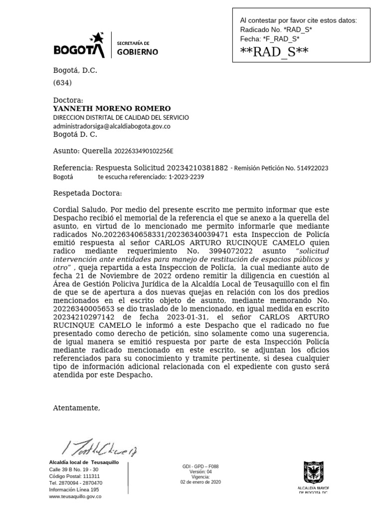 Rta Yaneth Romero Moreno Exp 2022633490102256e | PDF
