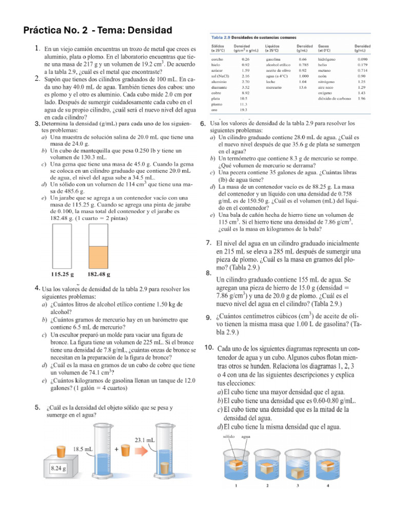 PR Ctica No 2 - Densidad | PDF