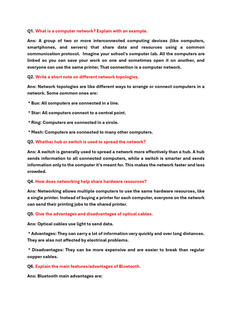 Class-8th Computer ch-1 | PDF | Computer Network | Network Topology