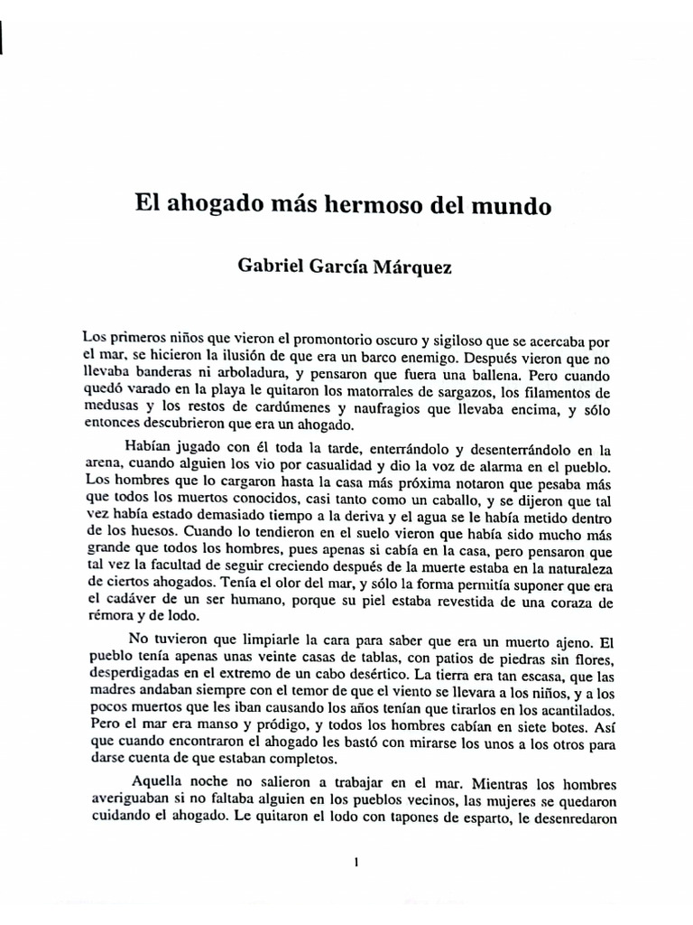 El Ahogado Más Hermoso Del Mundo | PDF