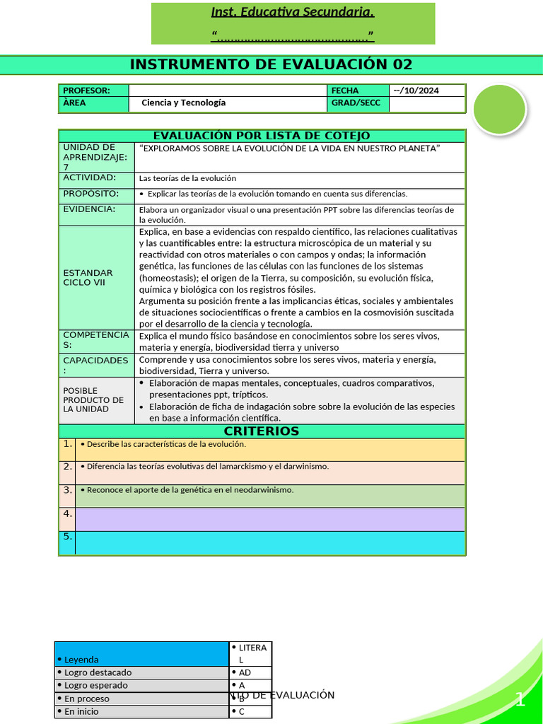 B-4º LC Act 2-Cyt-Und 7 | PDF | Evolución | Biodiversidad