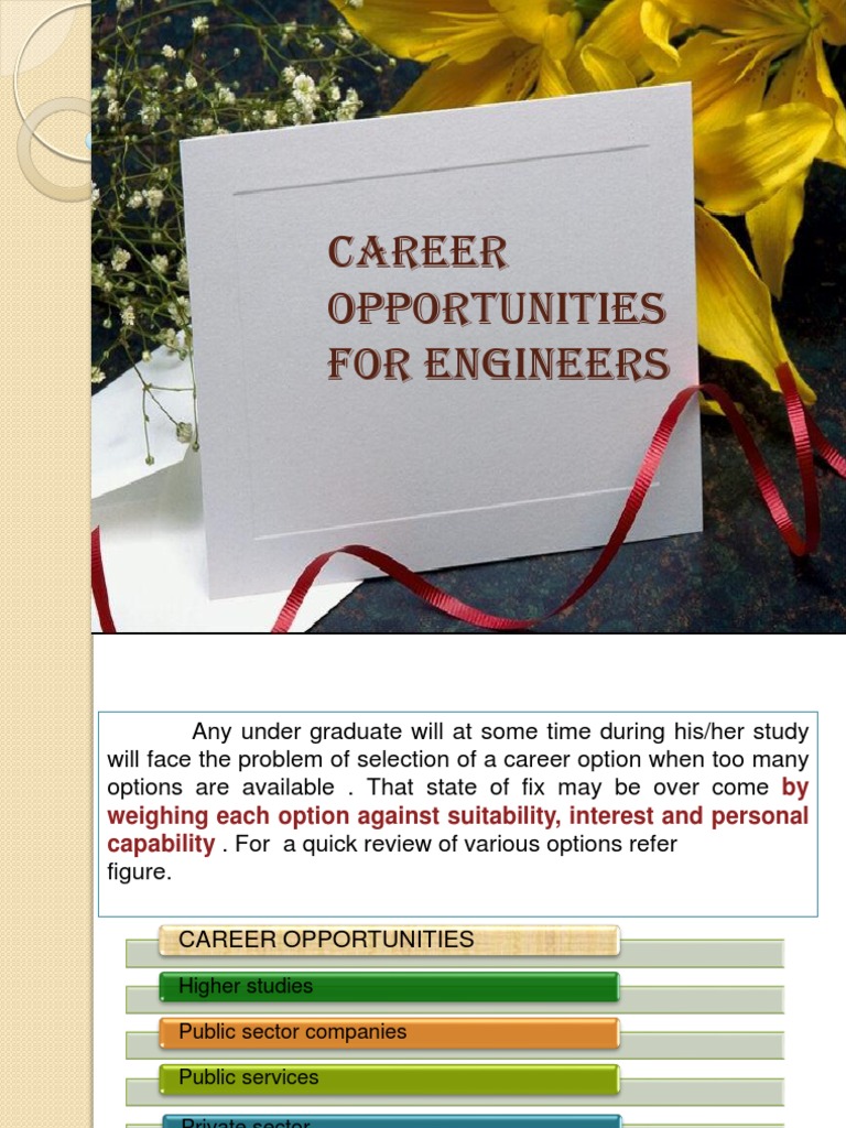 Carrer OPPs For Engineers | PDF | University And College Admission ...