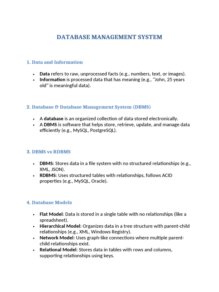 Database Management System | PDF | Databases | Relational Database