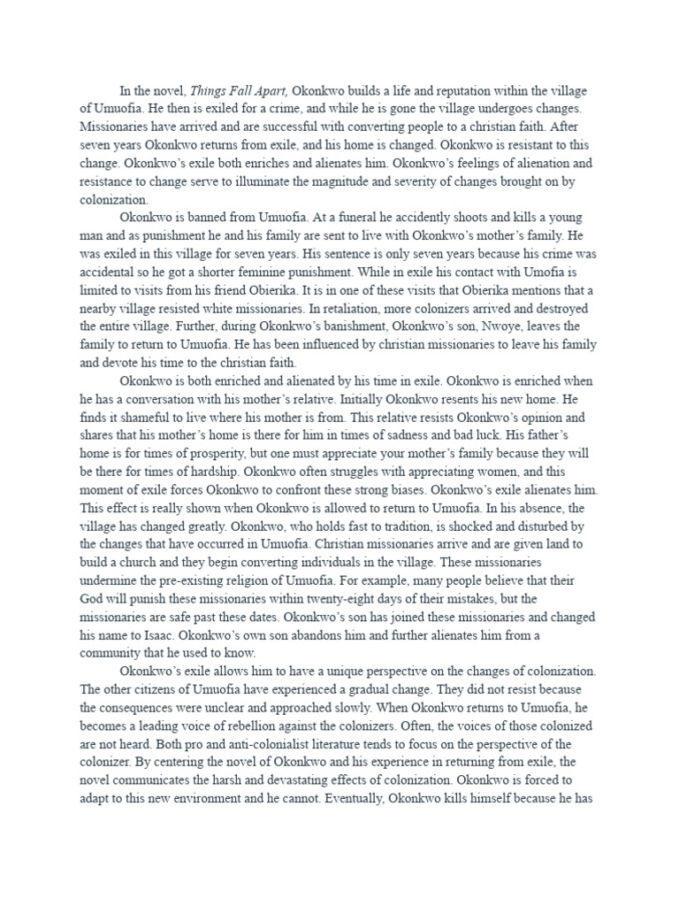 Maggie Adams - FRQ3 - Things Fall Apart | PDF